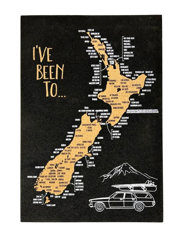 NZ Map Corkboard with Pins – The Garden Party