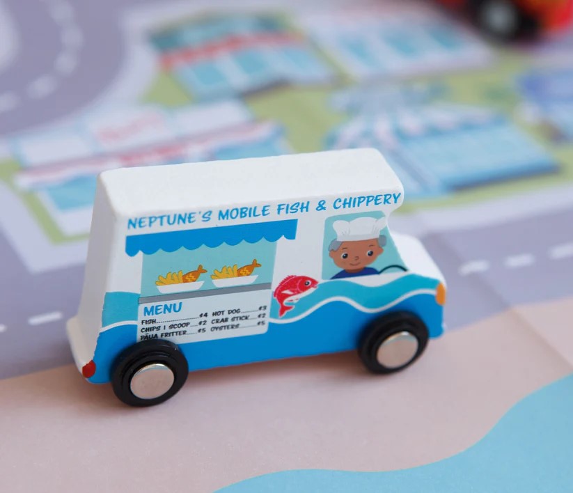 Nine Wooden Cars and Road Map in Box – The Garden Party